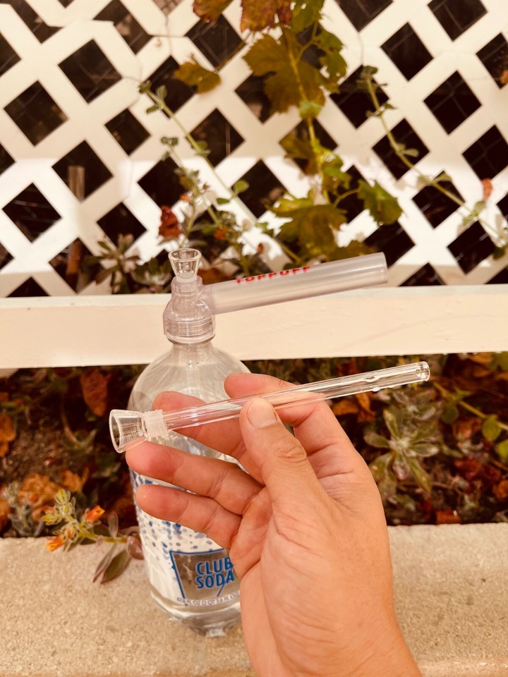 Clear White Portable Hookah Screw on Bottle Converter Water Glass Bong ...