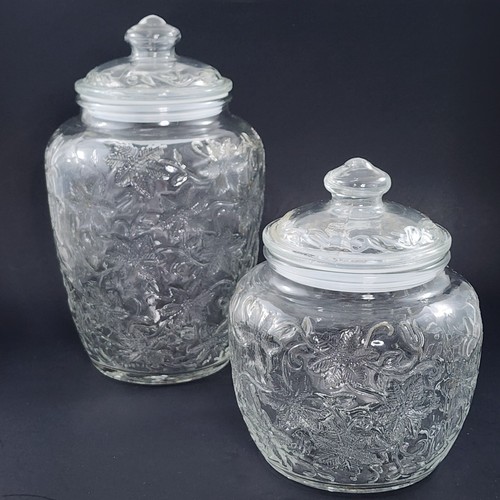 Vtg Princess House Fantasia Glass Crystal Canister Set 5215 10" & 7 ...