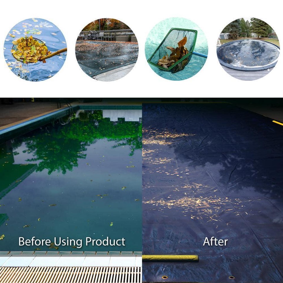 10x16 ft Oval Above Ground Winter Pool Cover Navy Blue UV Resistant ...