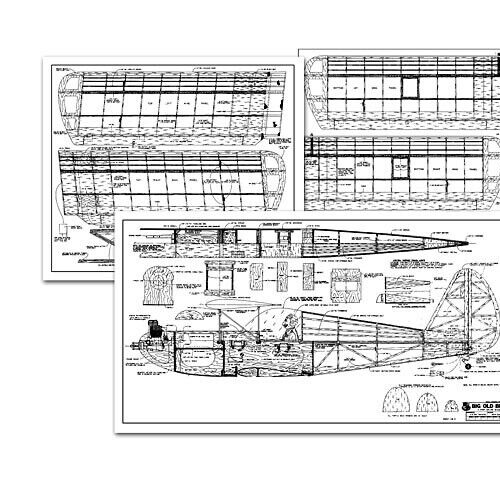 Big Old Bipe Sport Biplane 74" WS RC Model Airplane Printed Plans ...