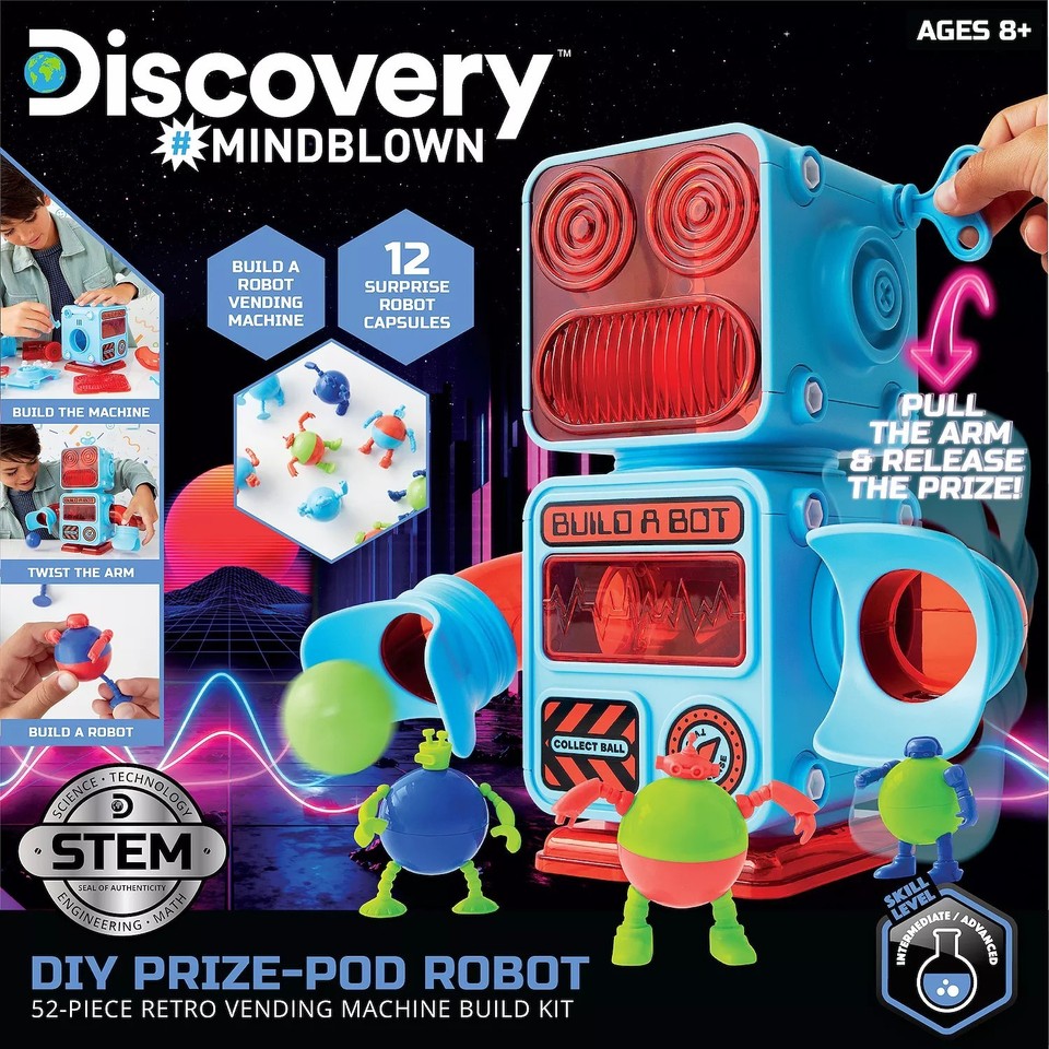Discovery STEM DIY Prize-Pod Robot 52 Piece Retro Vending Machine Build ...