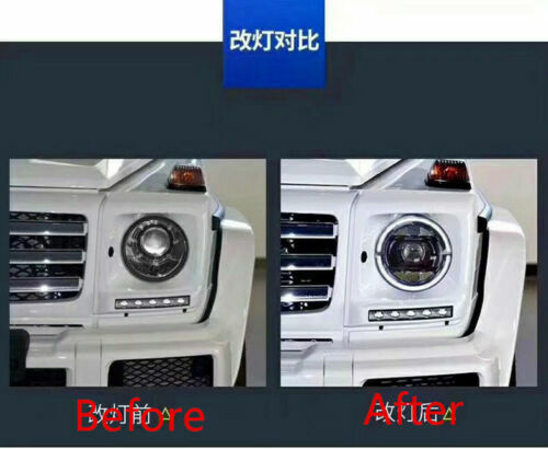 W463 Black Headlight Pair for Mercedes Benz G Class W464 Style Dynamic ...