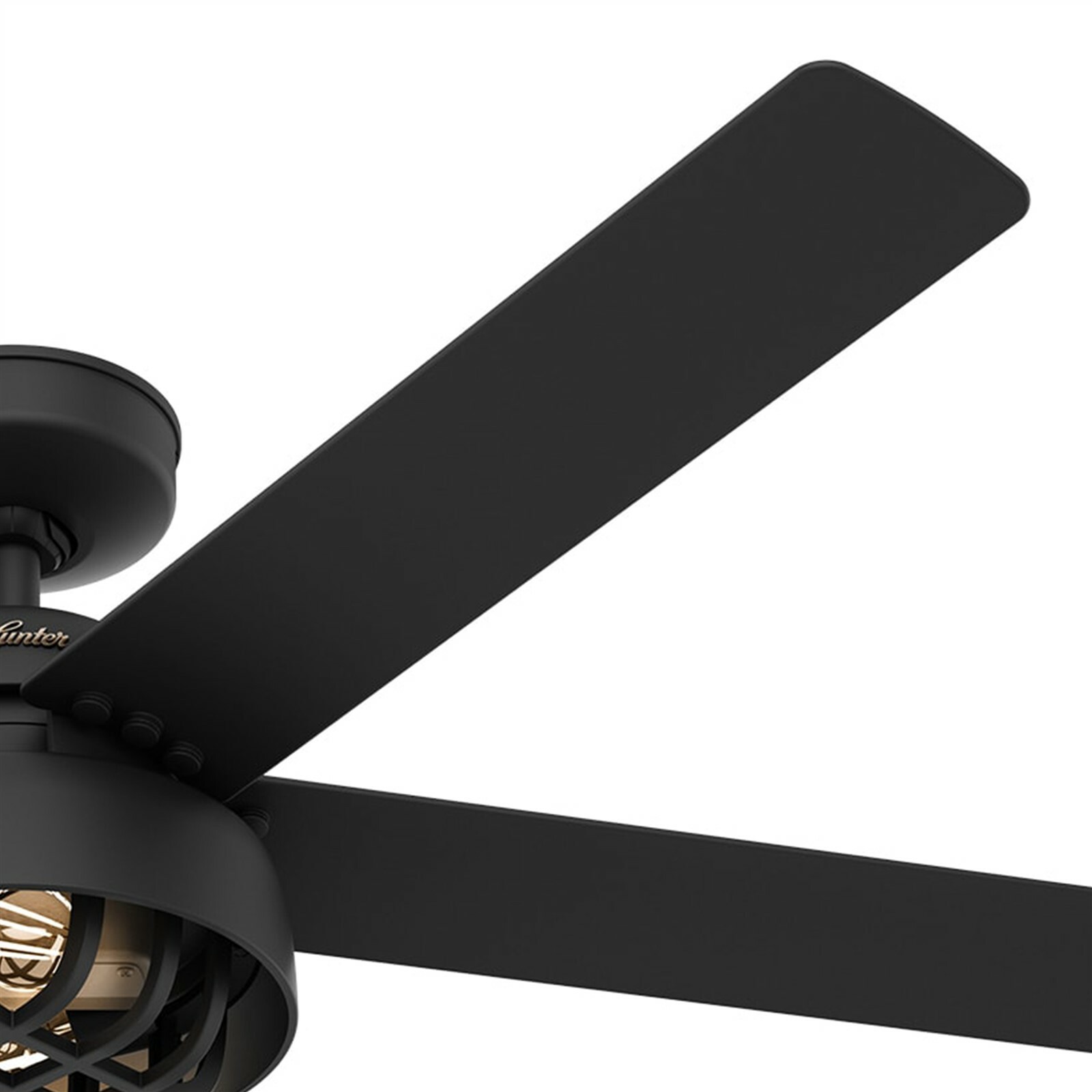 Hunter Fan 52 in Contemporary Matte Black Ceiling Fan w Light and ...