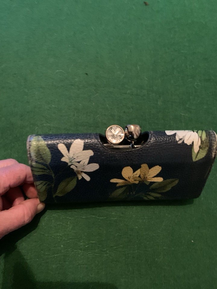 Ted Baker Women Floral Print Purse Cardholder Wallet Coin Notes VGC Top ...
