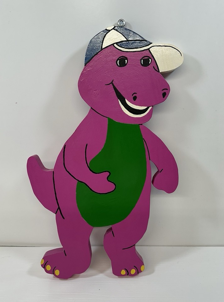 Vintage Barney Hand Painted Wall Hanging The Purple Dinosaur Doubled ...