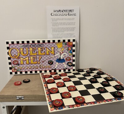 Checkers Game, Mary Engelbreit, Queen Me Checkers | eBay