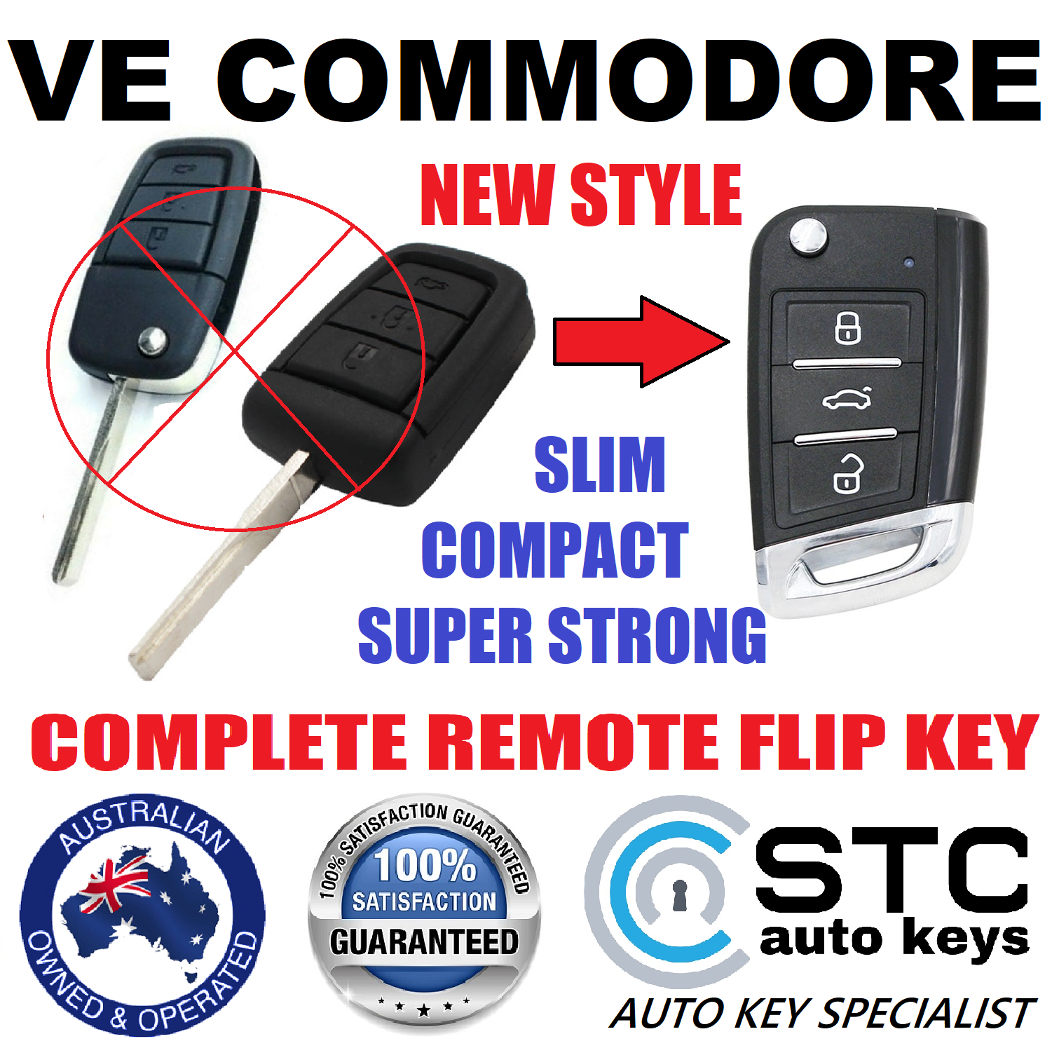 HOLDEN VE COMMODORE HSV OMEGA SSV SV6 COMPLETE REMOTE CHIP FLIP CAR KEY ...