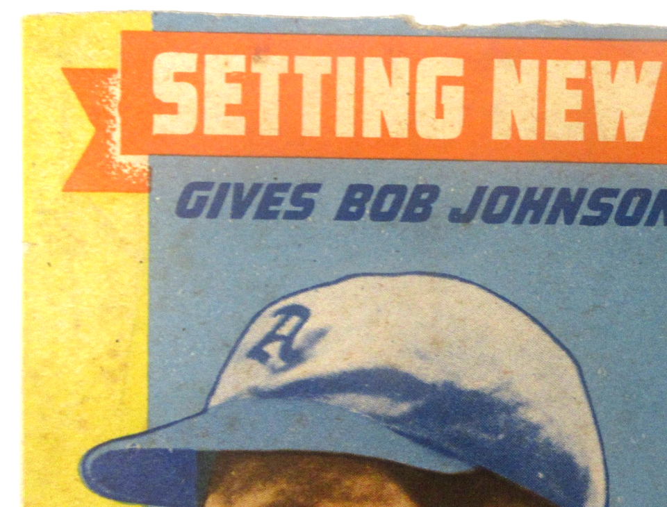 1938 Wheaties Series 10 #6 ROBERT JOHNSON Phila. A's box back baseball ...