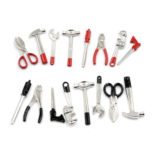 8pcs 1:12 Scale Miniature Metal Hand Tools Set Dolls House Accessories ...