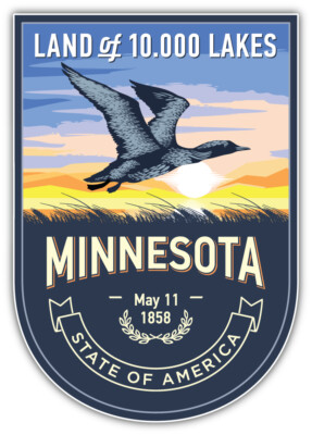 Minnesota USA State Retro Badge Car Bumper Sticker Decal ''SIZES'' | eBay