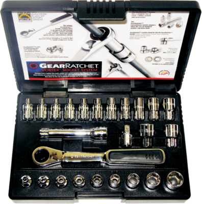 25 Piece 13mm Hollow Drive SAE & Metric Gear-Ratchet Socket Set T&E ...