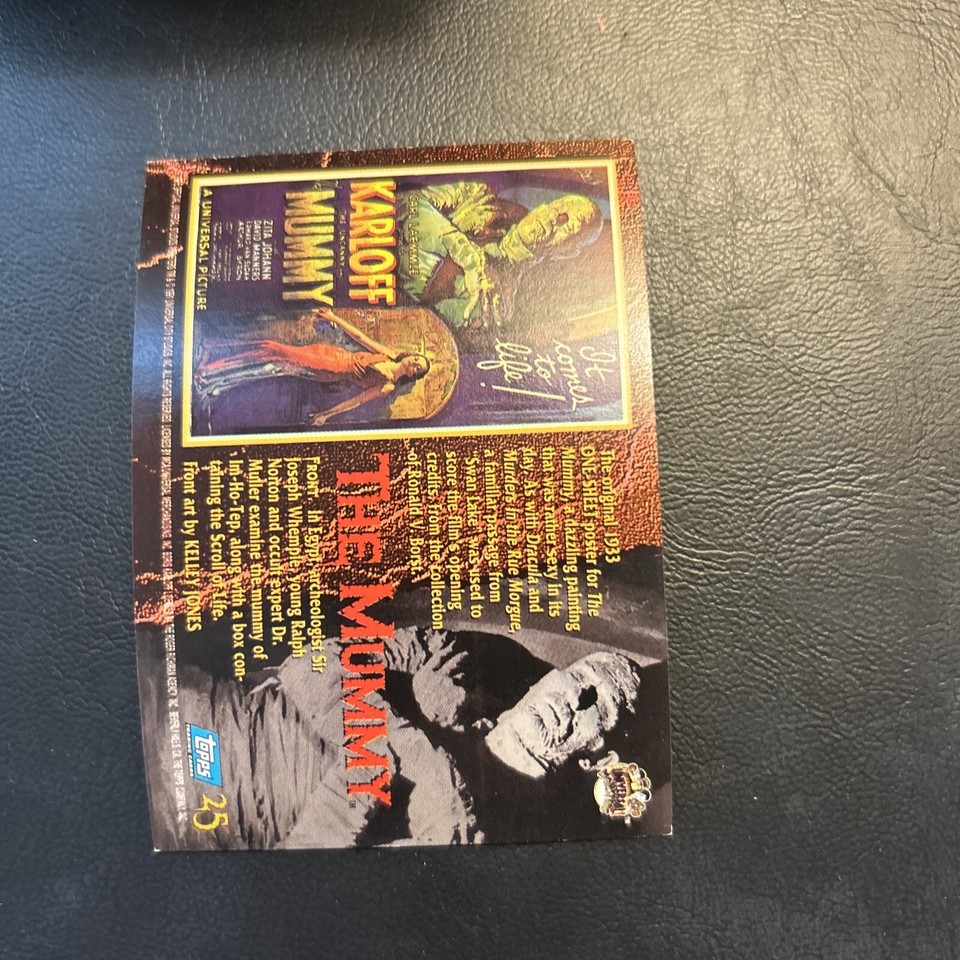 Jb7c Universal Monsters Illustrated Topps 1994 #25 The Mummy | eBay