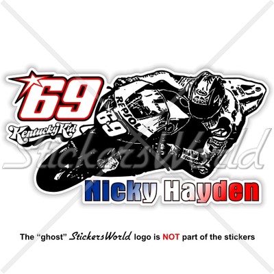 NICKY HAYDEN 69 Kentucky Kid MotoGP Racing 153mm Sticker Autocollant ...
