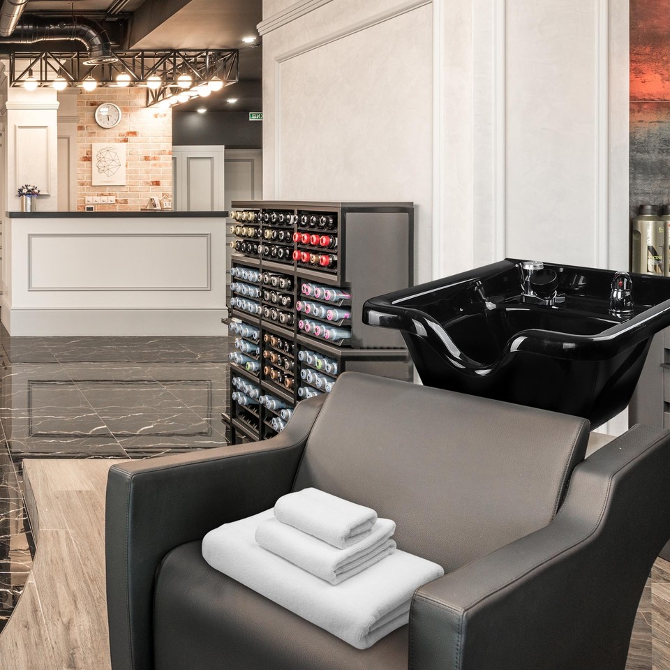 Byootique Shampoo Bowl Hair Sink w/ Gel Neck ,Vacuum Breaker Barber ...