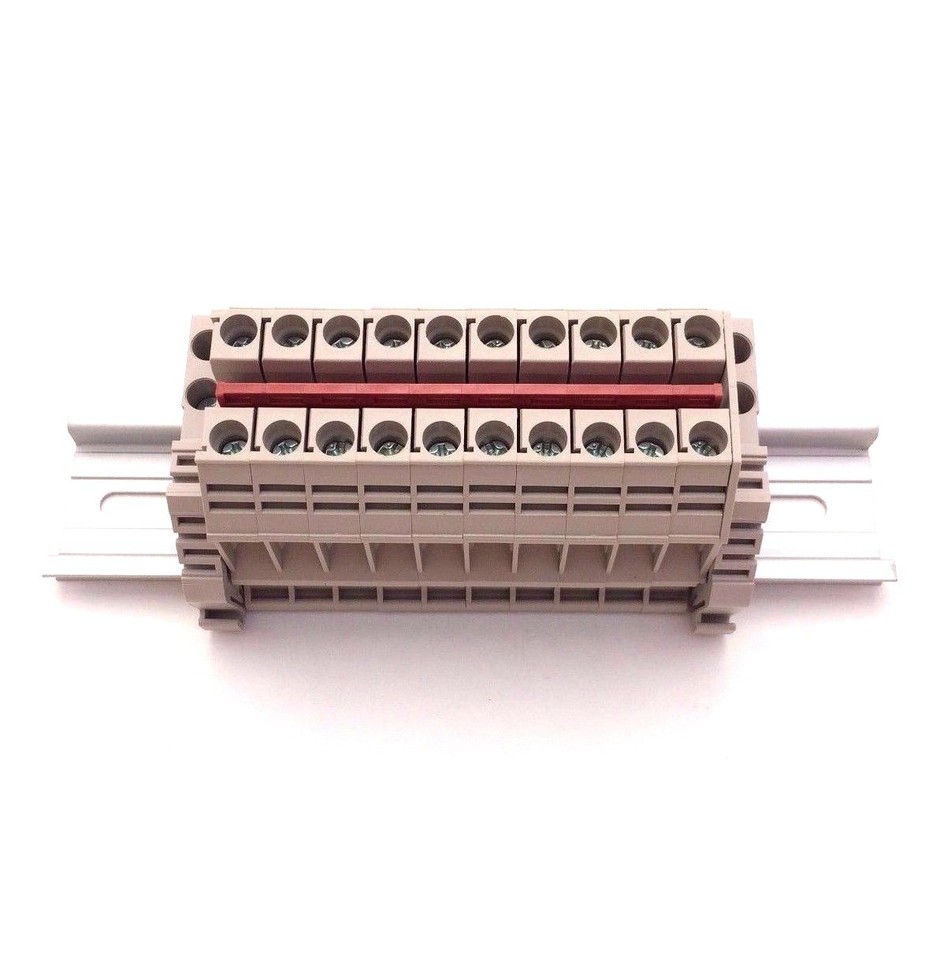 Power Distribution Terminal Blocks 10 Connector DIN Rail Dinkle 8AWG ...