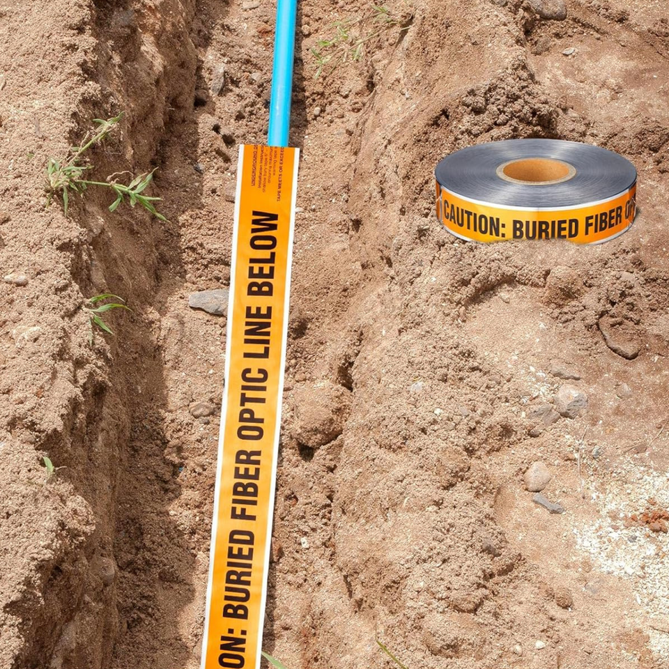 Presco Underground Detectable Tape: 6 in. x 1000 ft. Blue/Black CAUTION ...