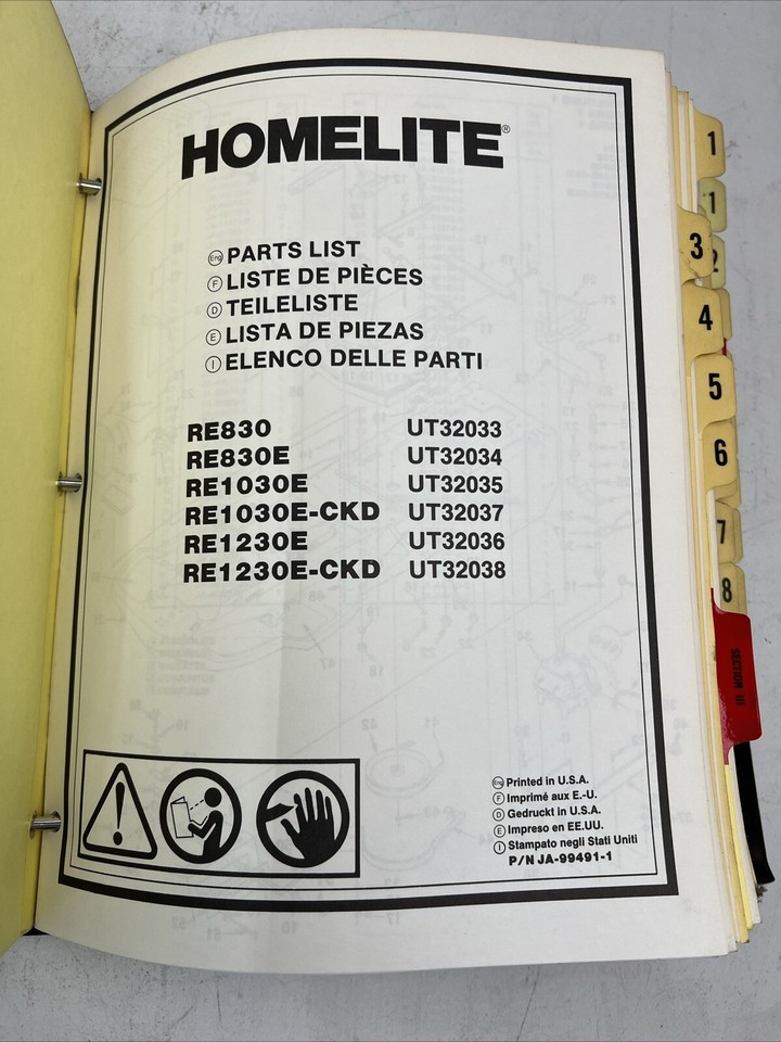 HOMELITE JACOBSEN DEALER MANUAL LAWN & GARDEN PUSH MOWER LAWN MOWER ...