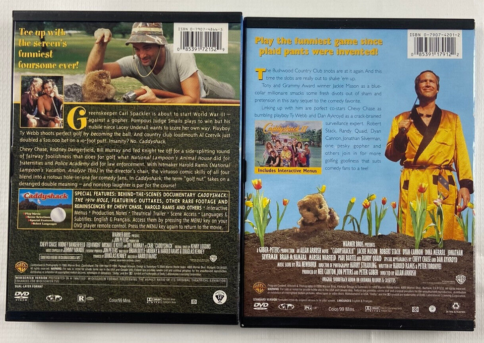 Caddyshack 20th Anniversary & Caddyshack II (DVD) lot collection Chevy ...