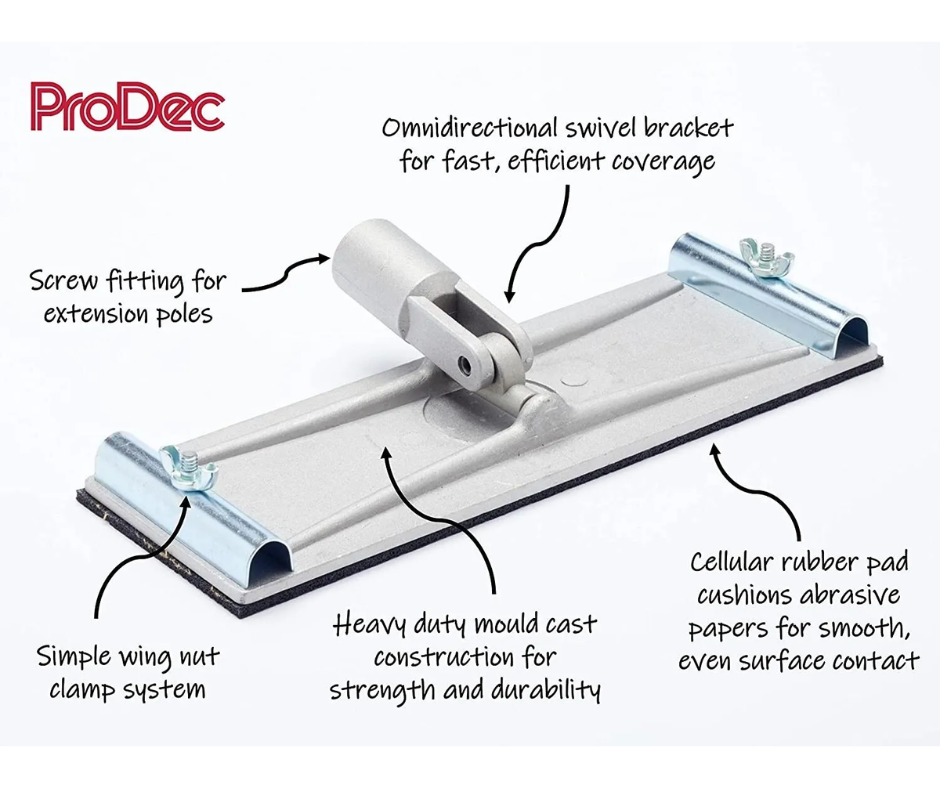 ProDec Heavy Duty 360° Swivel Pole Sander Head Sanding Wall Ceilings ...