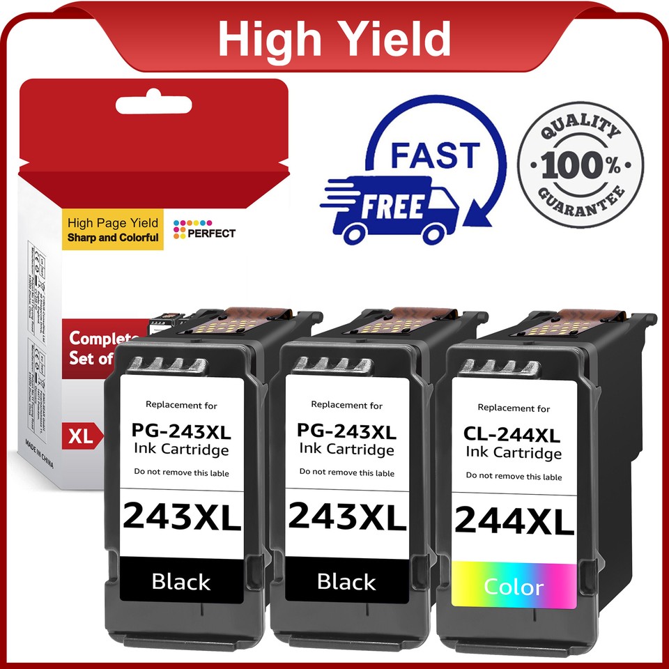 PG-243 CL-244 Ink Cartridges for Canon TR4520 TS3320 MG2525 MG2522 ...