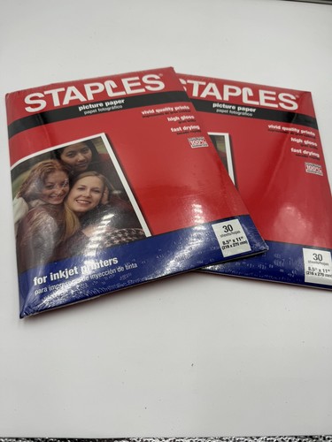 Staples Brand Photo Paper Inkjet Print 8 1/2 X 11 Set Of 2, 60 Sheets ...