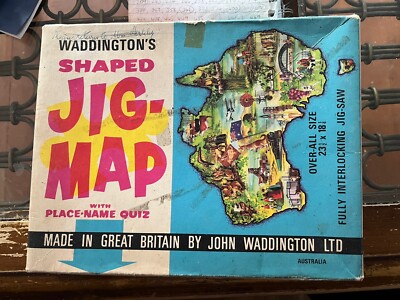 Vintage WADDINGTON'S Shaped Of AUSTRALIA Jig Map 1 Piece Missing | eBay