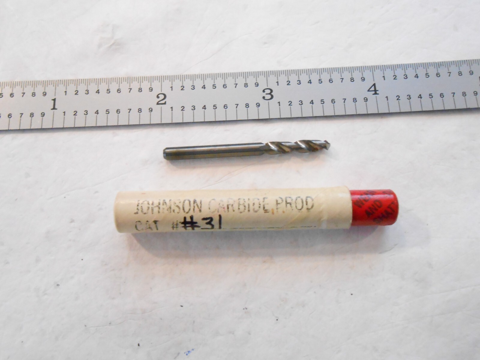 NEW JOHNSON CARBIDE USA #31 CUT DIA. X 1/2" FL X 1-1/2" OAL SOLID ...