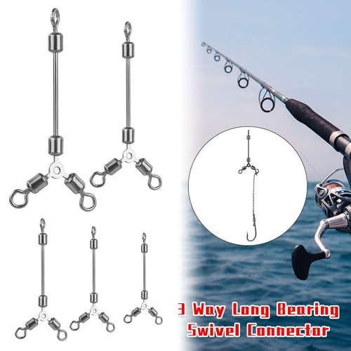 Fishhook Connector Cross Line T-shape Fishing Swivels Three Way Long ...