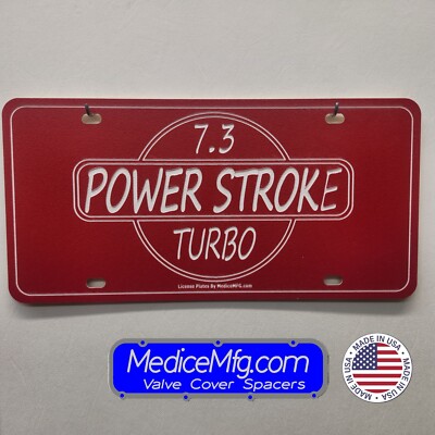 License Plate "7.3L POWERSTROKE" IN RED FORD | eBay