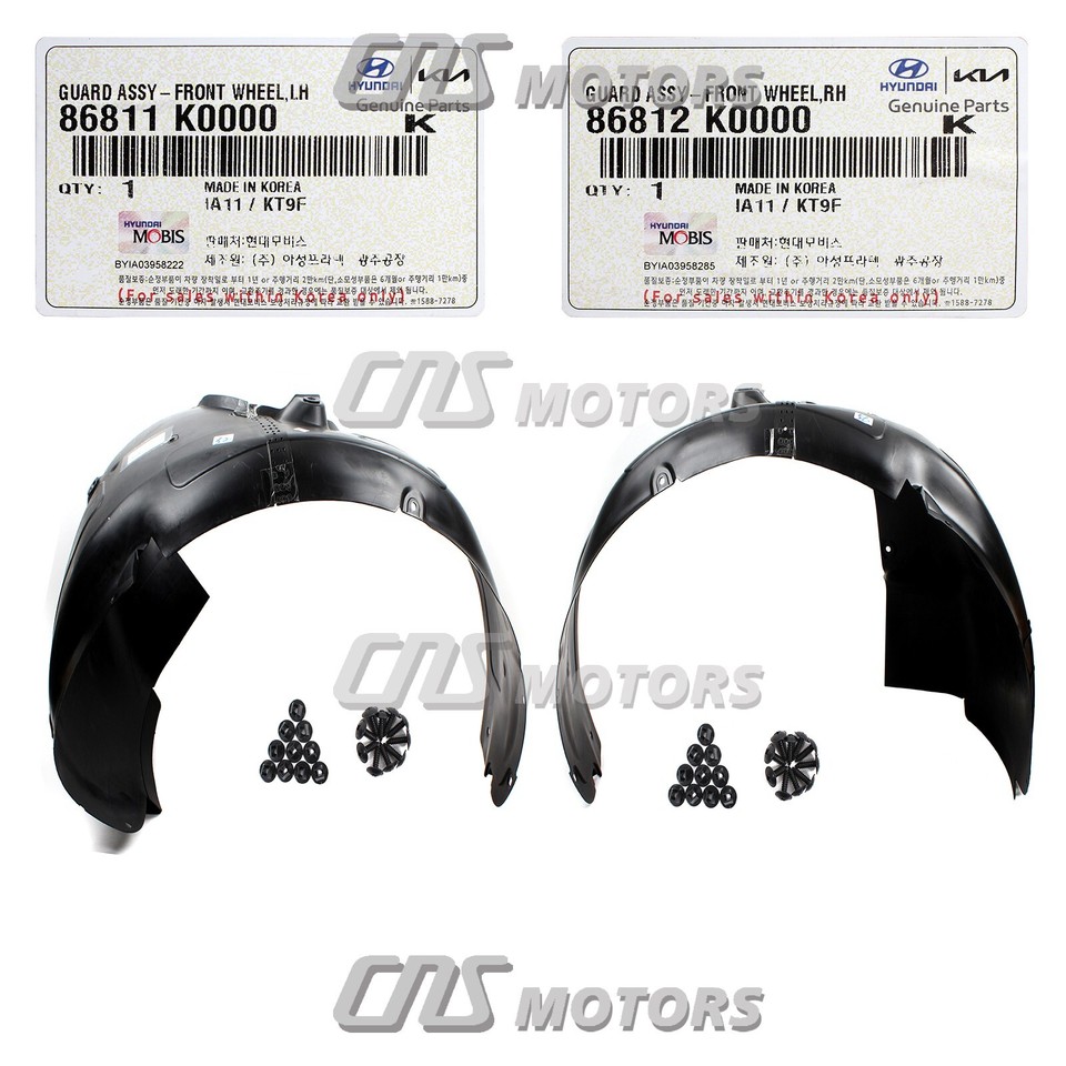 GENUINE Front Fender Liner LEFT & RIGHT Side for 2020-2022 Kia Soul ...