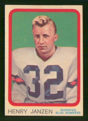 HENRY JANZEN 1963 TOPPS CFL 63 NO 80 EX+ 63750 | eBay