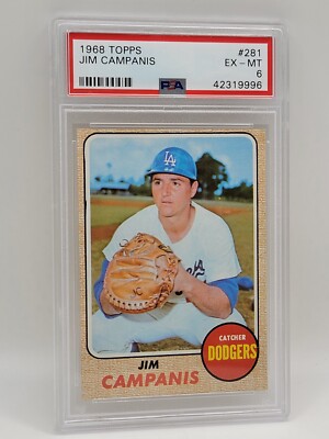 1968 TOPPS #281 JIM CAMPANIS, PSA 6 MINT, LOS ANGELES DODGERS | eBay