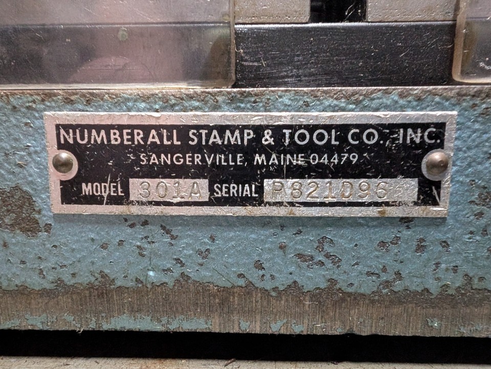 Numberall Model 301-A Pneumatic Air Metal Stamp & Lettering Machine | eBay