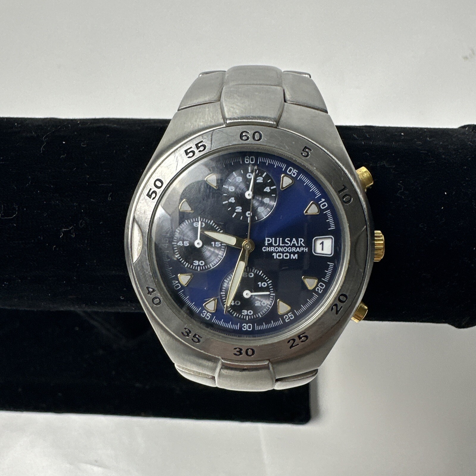 PULSAR YM92-X013 CHRONOGRAPH 100m MEN'S WATCH Read Description! | eBay
