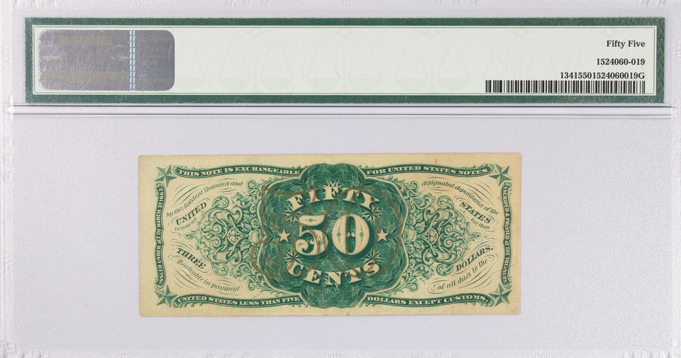 Fr#1341 Third Issue Spinner 50C 50 Cents Fractional Currency Green Back PMG AU55 | eBay
