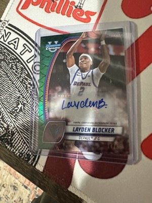 2024-25 Bowman Chrome U Layden Blocker Green Auto /75 | eBay