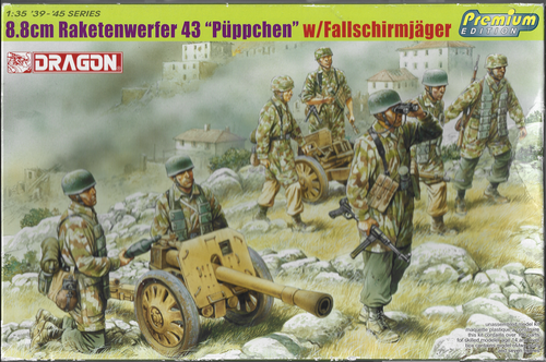 DRAGON Prem. Edition 8.8cm Raketenwerfer 43 Puppchen w/Fallschirmjager ...