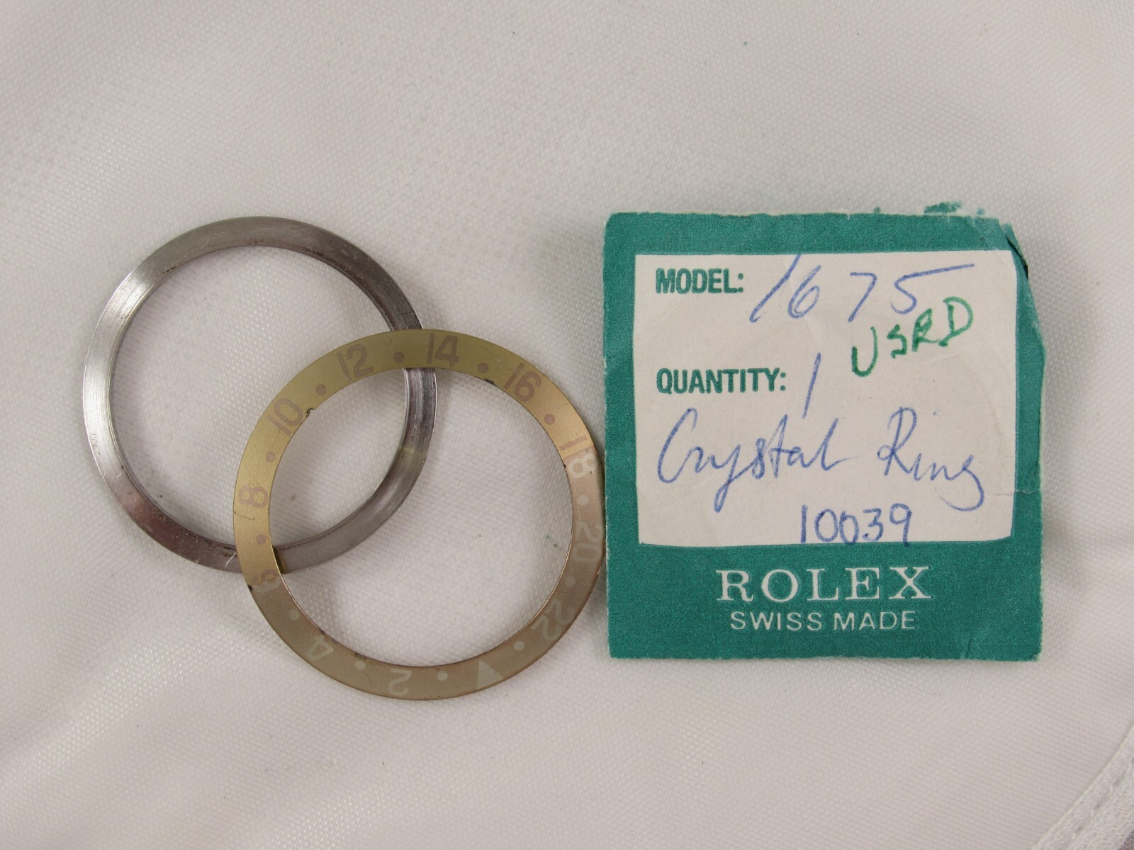 Vintage Rolex 1675 Root Beer GMT Bezel Insert with Crystal Ring, w ...