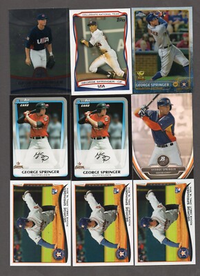 George Springer Baseball Card Lot (25) - Many RC Rookie Cards, Inserts ...