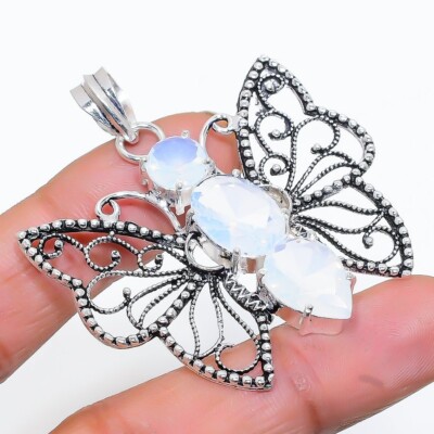 Milky Opalite Gemstone 925 Sterling Silver Handmade Jewelry Pendant ...