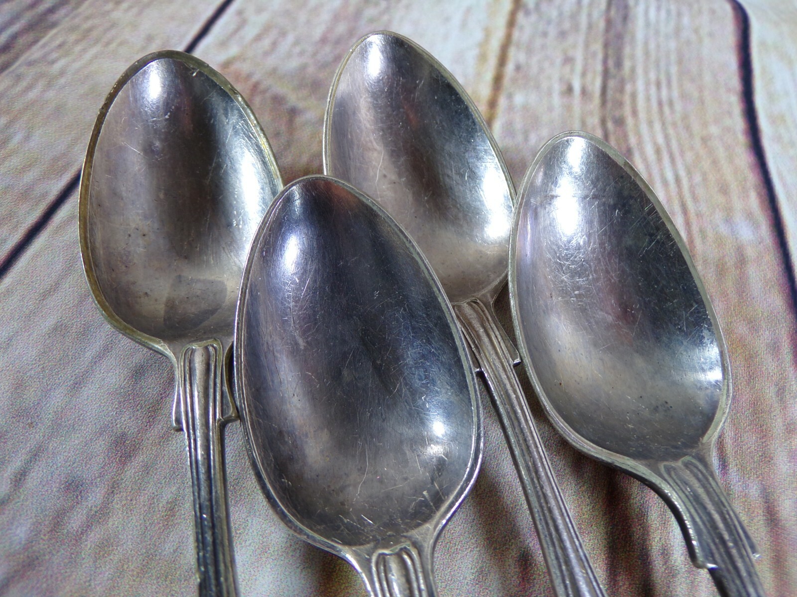 Antique 4 Kings Silverplate Teaspoons Made In England JD&S A1 James ...