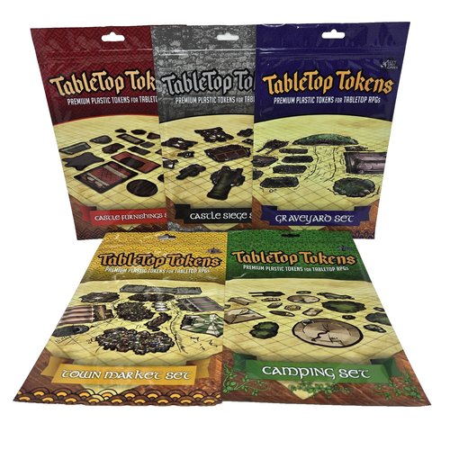 Tabletop Tokens RPG Castle Furnishings/Siege +Graveyard +Town Market ...