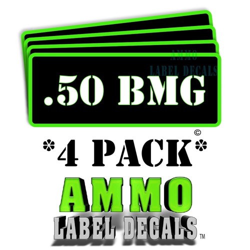 50 BMG Ammo Can Labels Ammunition Case Decals 3"x1" rounded corners ...