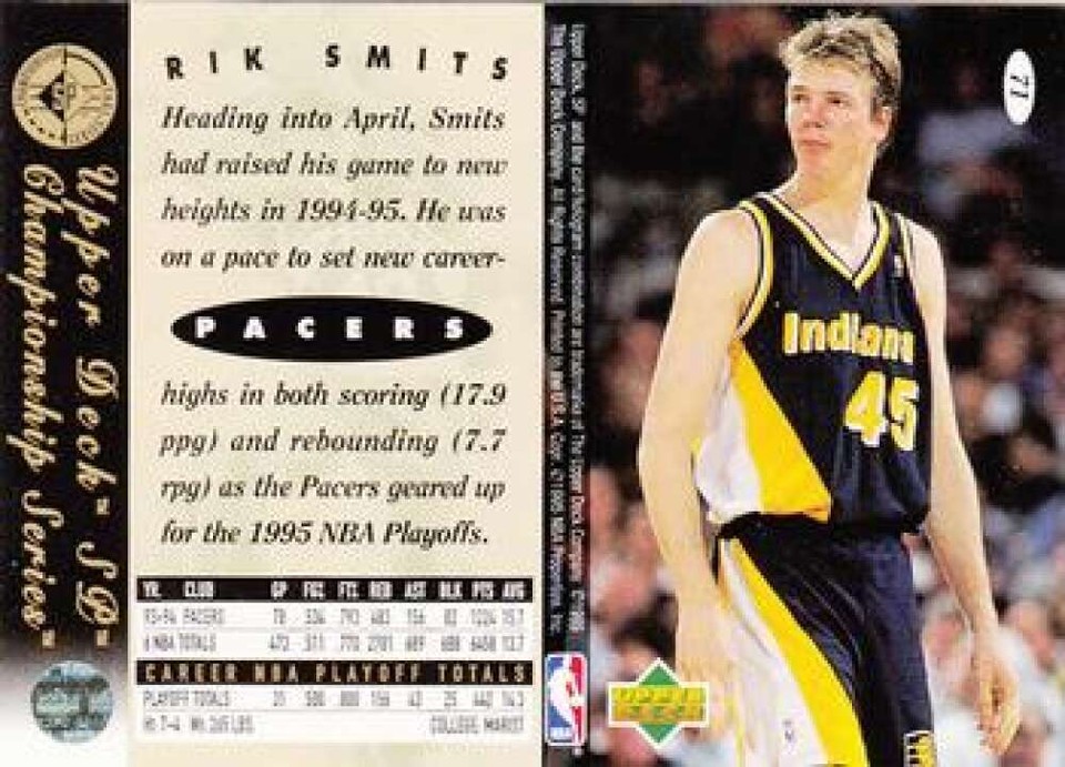 RIK SMITS 1994-95 SP Championship #71 NBA Pacers ID:38936 | eBay