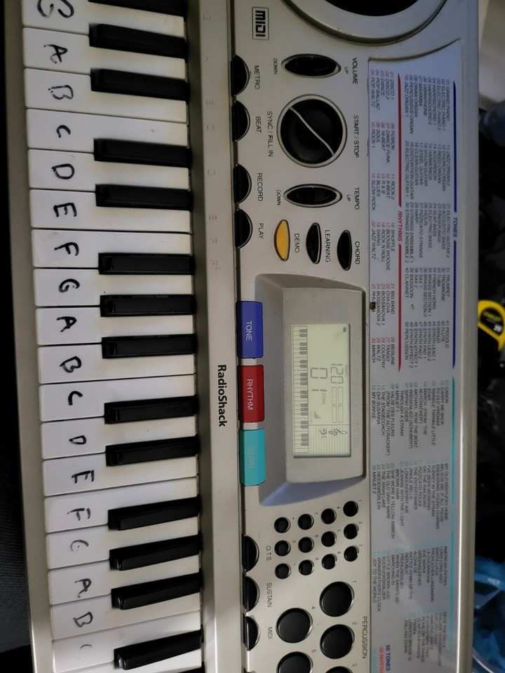 RadioShack MD-501 MIDI Keyboard Works Great has keys marked on it | eBay