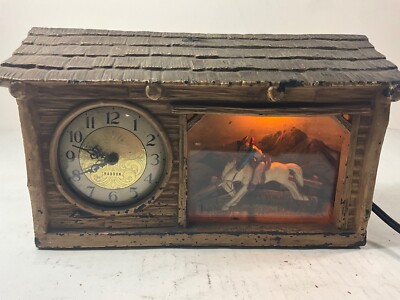 VINTAGE HADDON ORIGINAL THE RANCH 'O ROCKING BRONCO MOTION CLOCK. SEMI ...