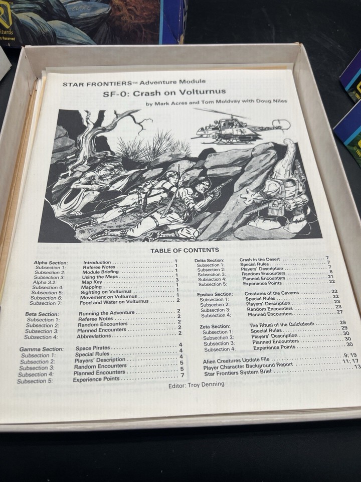 1980 TSR STAR FRONTIERS Boxed Set RPG Complete Books Maps Counters Dice ...