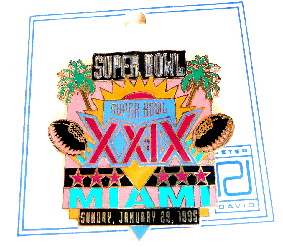 VINTAGE 1995 MIAMI DOLPHIN SUPER BOWL XX1X FOOTBALL NFL LAPEL PIN JOE ...