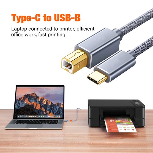 1-3M USB C Printer Cable for MacBook Pro/Air USB B 2.0 to Type C MIDI ...