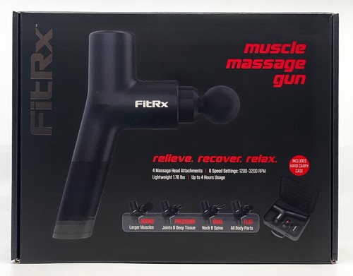 FitRx Portable Muscle Massage Gun Deep Tissue Percussion For All Body ...